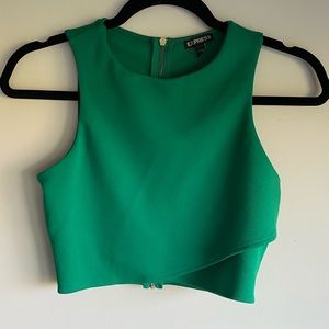 Express | Tops | Express Green Crop Top Full Back Zipper | Poshmark